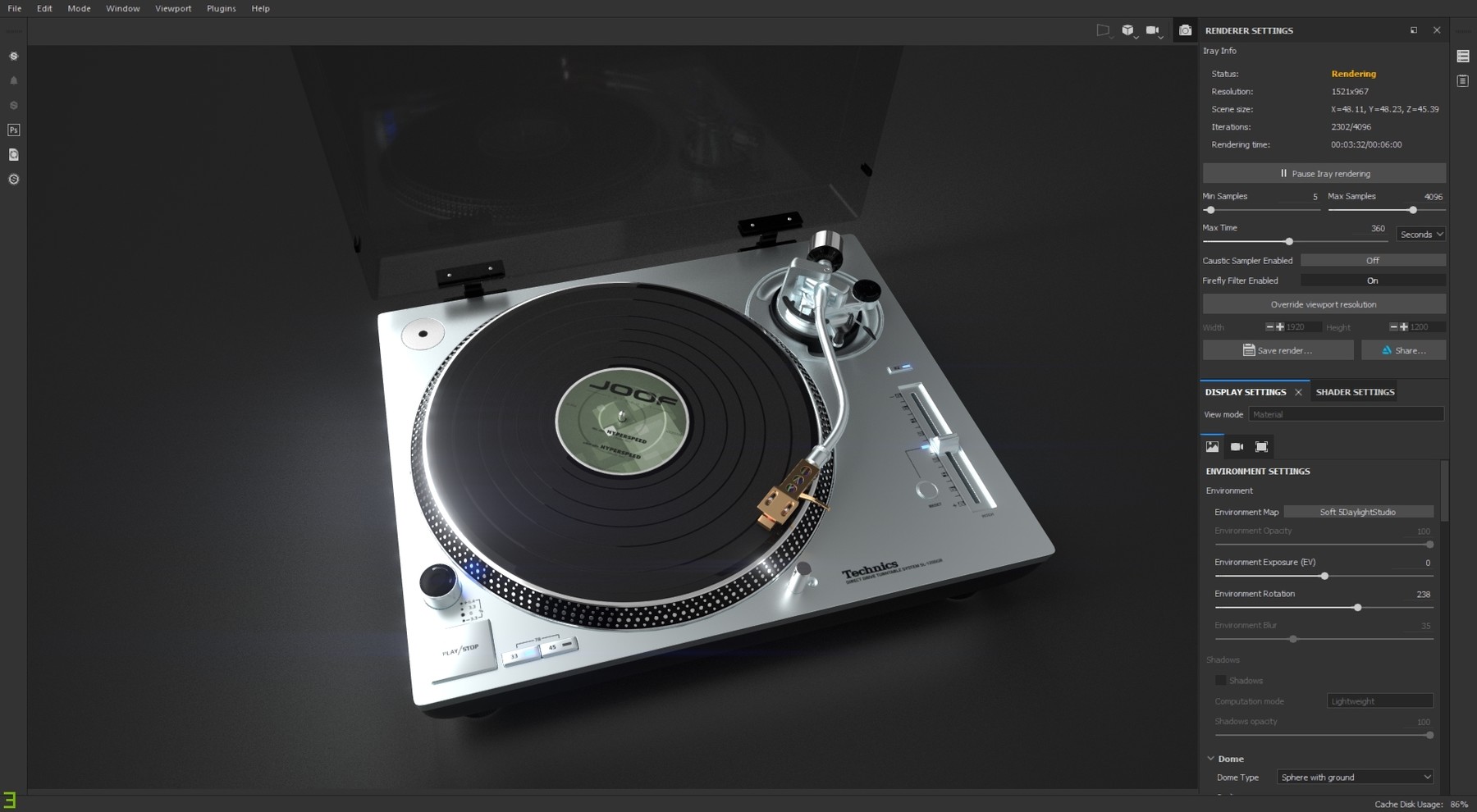 ArtStation - Technics Turntable Vinyl Record Player 3D Model | Resources