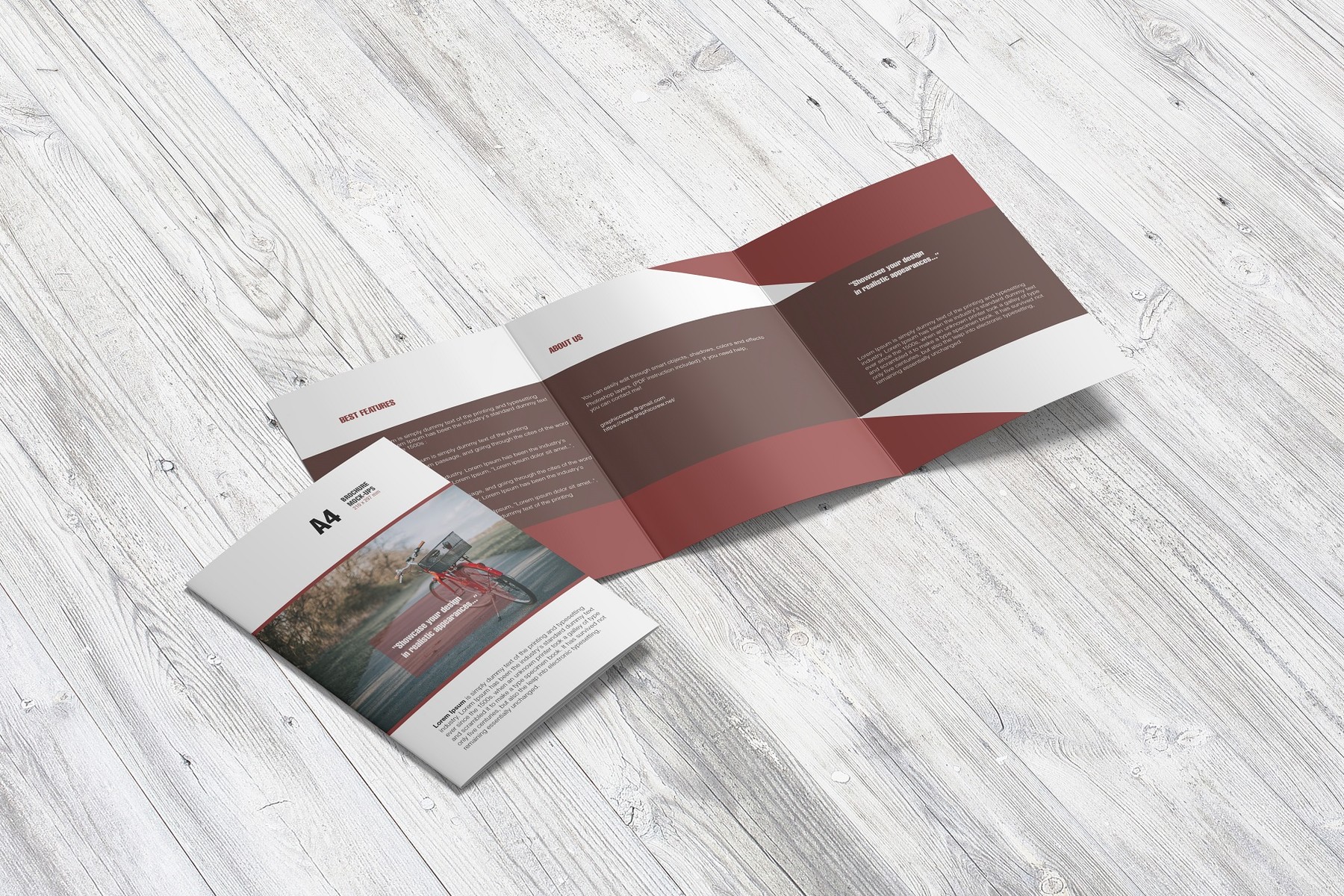 A4 Trifold Brochure Mockup