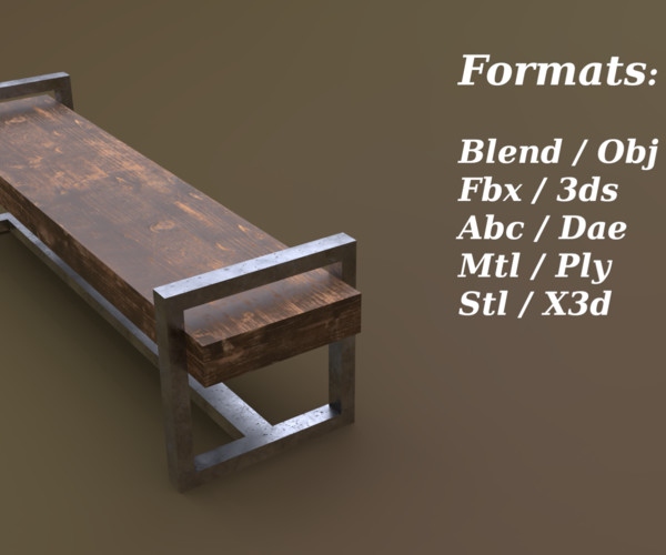 ArtStation - Bench 20 4in1 [4 Texture 1 Model] | Resources