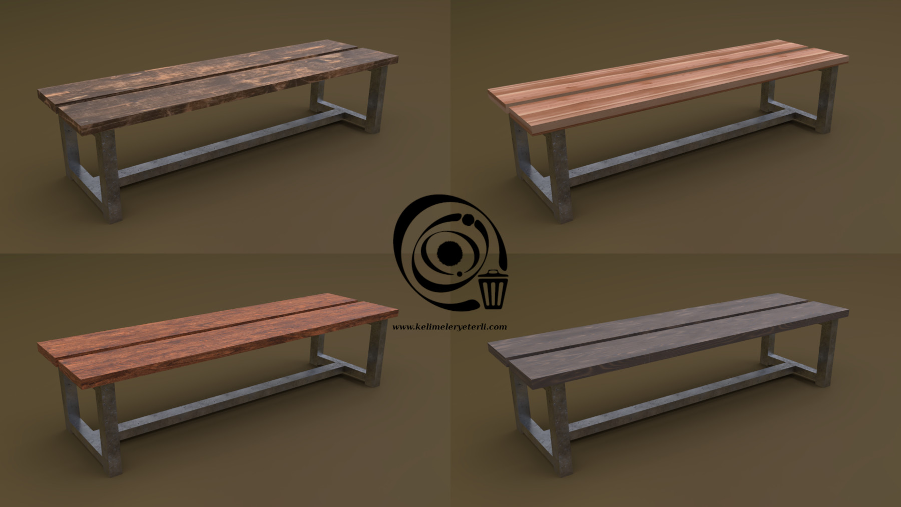 ArtStation - Bench 25 4in1 [4 Texture 1 Model] | Resources