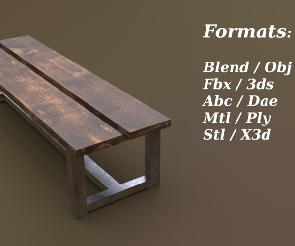 ArtStation - Bench 25 4in1 [4 Texture 1 Model] | Resources