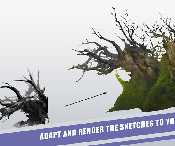 ArtStation - Creepy-Shaped Trees - 2D assets | Artworks