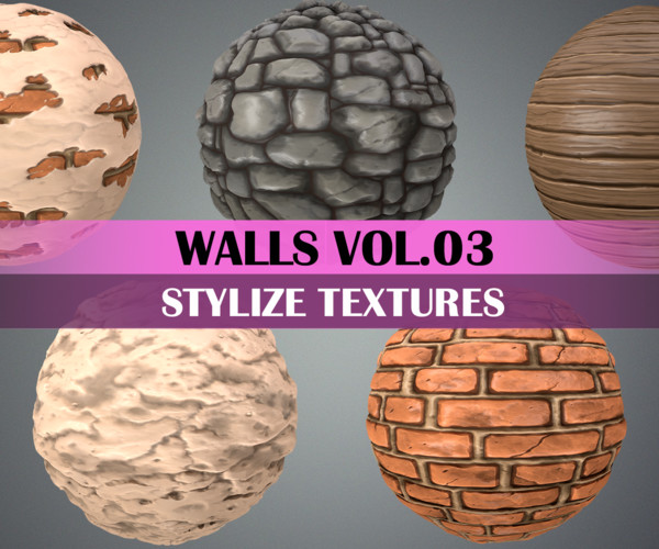 ArtStation - Stylized Walls VOL.03 - HAND PAINTED TEXTURE PACK | Game ...
