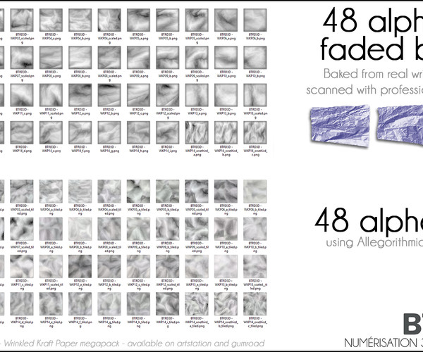 ArtStation - Kraft paper alphas megapack - 96 alphas for digital ...