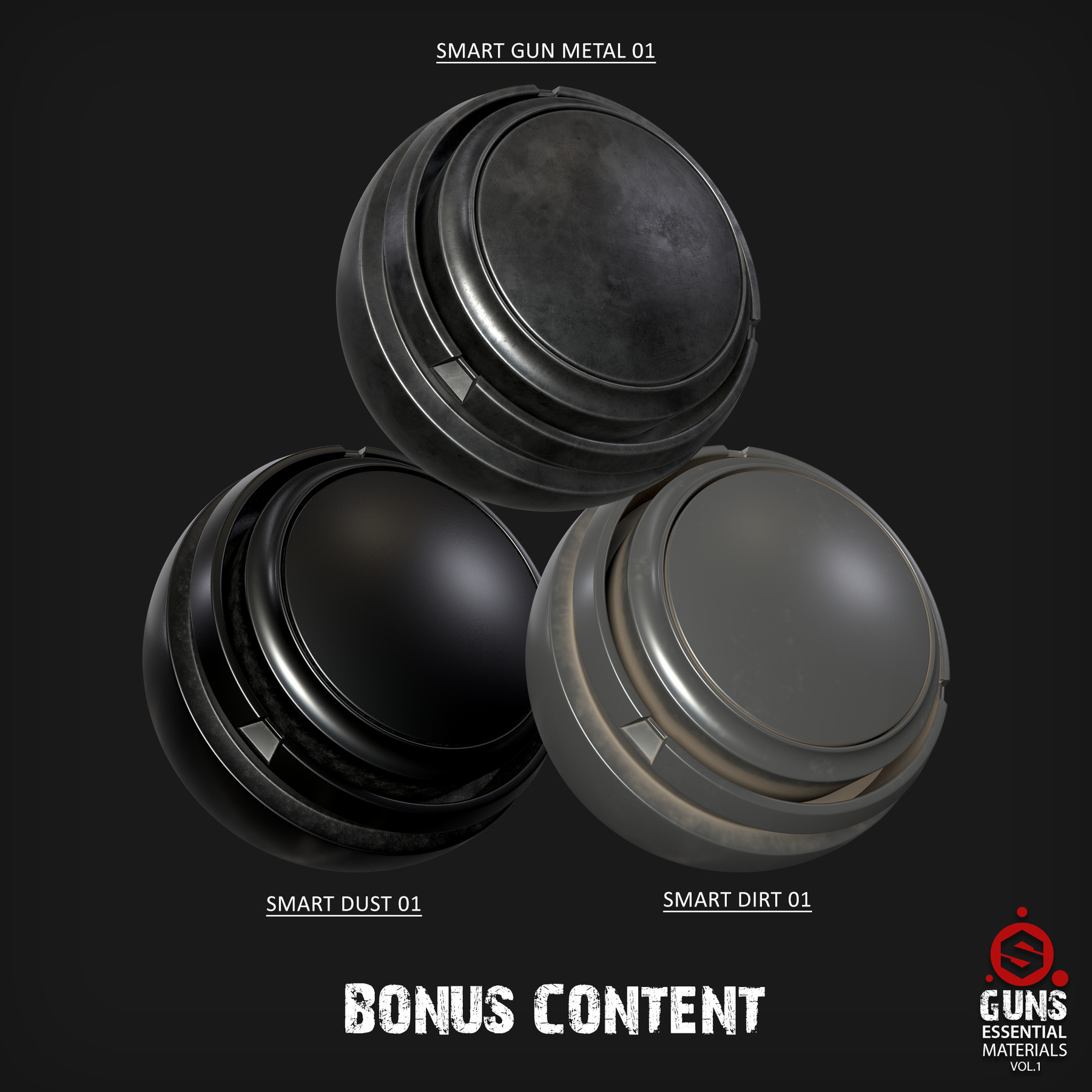 ArtStation - Guns Essential Materials Vol.01 | Game Assets