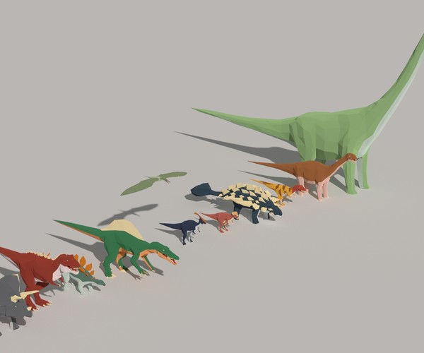 ArtStation - Low Poly Dinosaurs Pack | Resources