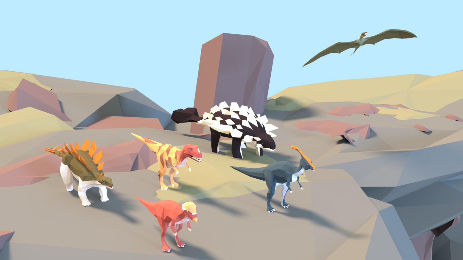 ArtStation - Low Poly Dinosaurs Pack | Resources