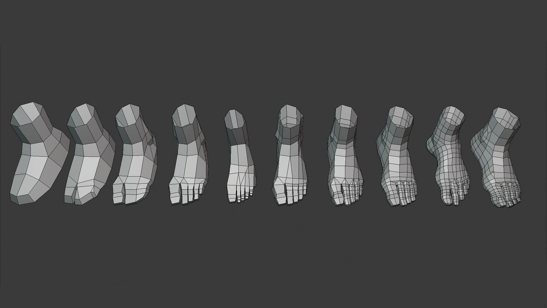 ArtStation - Low poly foot basemesh pack | Resources