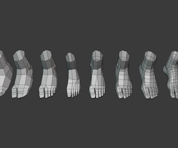 ArtStation - Low poly foot basemesh pack | Resources