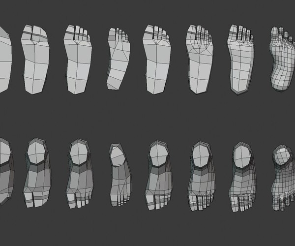 ArtStation - Low poly foot basemesh pack | Resources