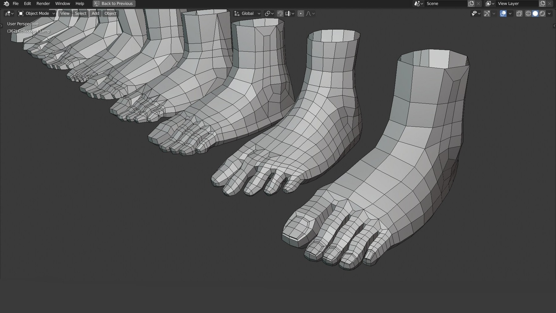 ArtStation - Low poly foot basemesh pack | Resources