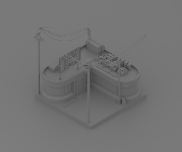 ArtStation - Low Poly Isometric Restaurant (.FBX/.OBJ) | Resources