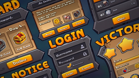 ArtStation - Cute RPG UI Kit | Game Assets