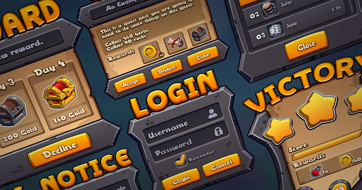 ArtStation - Cute RPG UI Kit | Game Assets