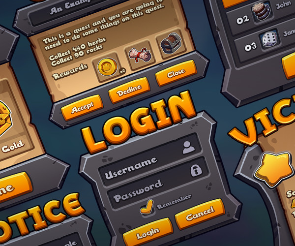 ArtStation - Cute RPG UI Kit | Game Assets