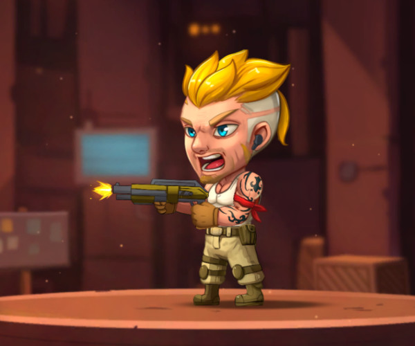 ArtStation - 2D Chibi Mercenary Game character (Spine) | Game Assets