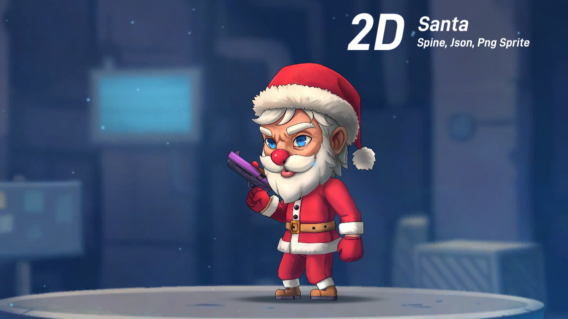 ArtStation - 2D Chibi Santa Game character (Spine) | Game Assets