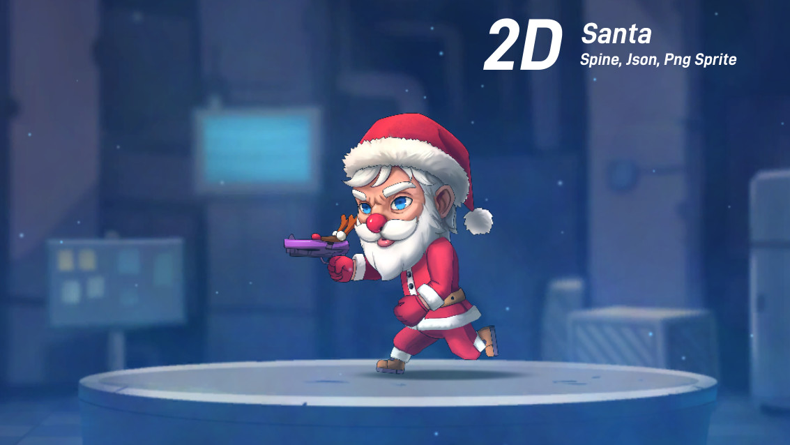 ArtStation - 2D Chibi Santa Game character (Spine) | Game Assets
