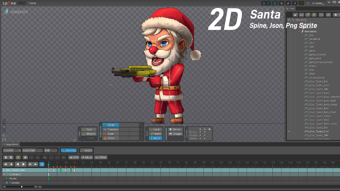 ArtStation - 2D Chibi Santa Game character (Spine) | Game Assets