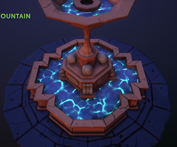 ArtStation - Stylized Fountain | Game Assets