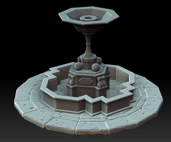 ArtStation - Stylized Fountain | Game Assets
