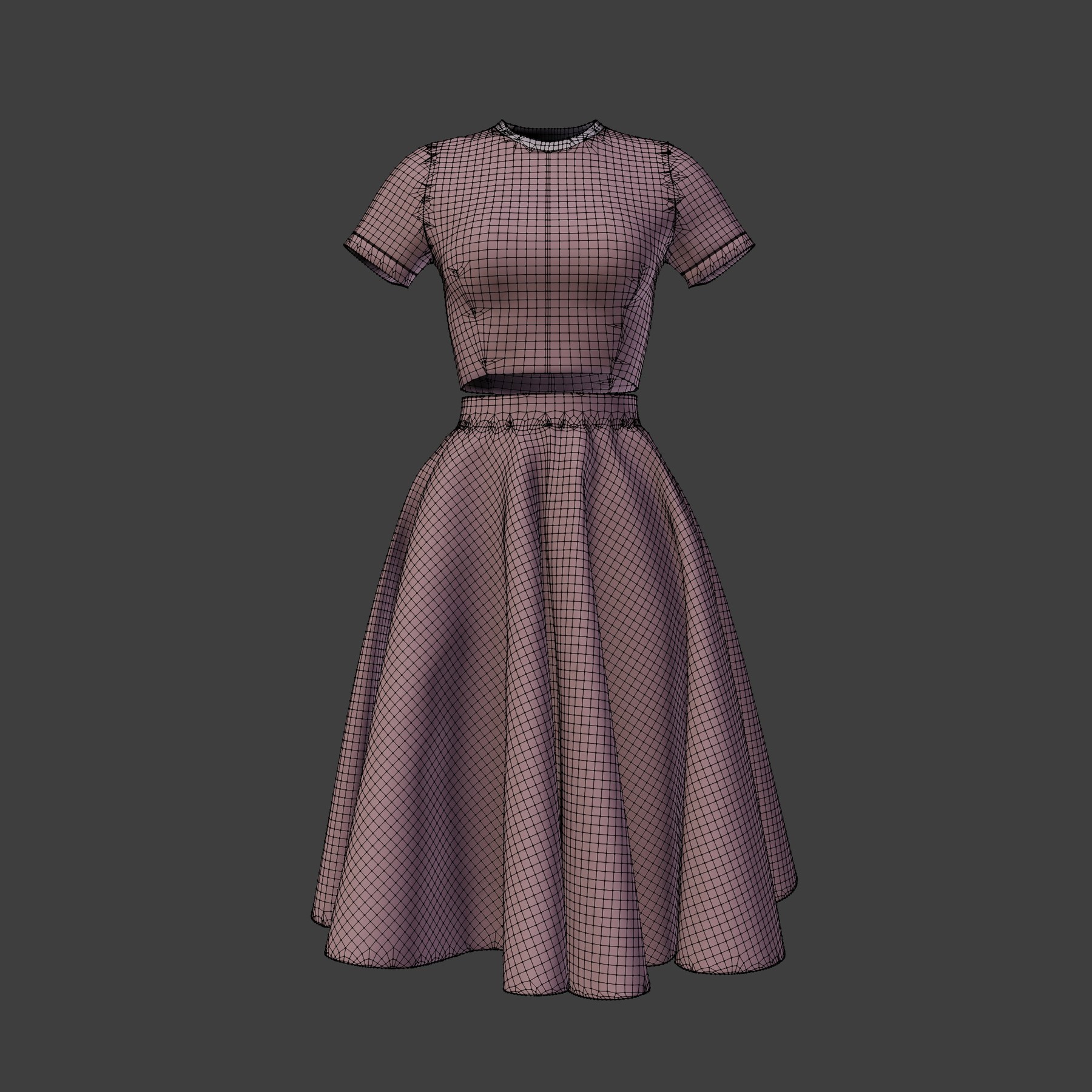 ArtStation - 3d fancy dress - croptop and circle skirt | Resources
