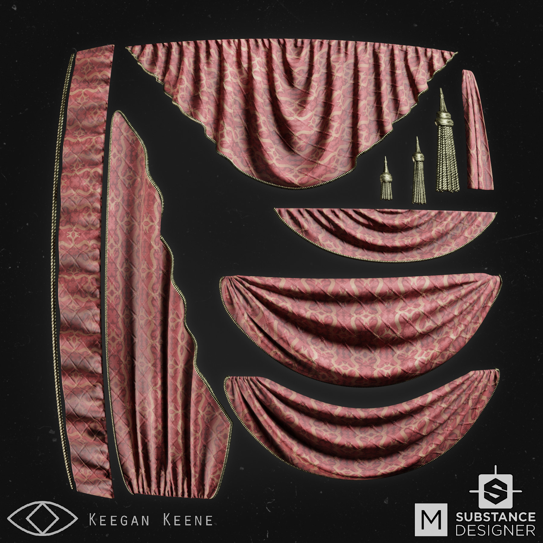 ArtStation - Drapery Trimsheet Material | Resources