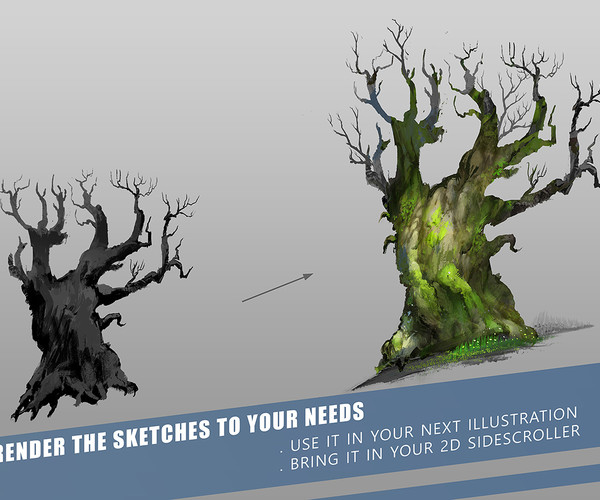 ArtStation - Old Forest Trees - 2D assets | Artworks