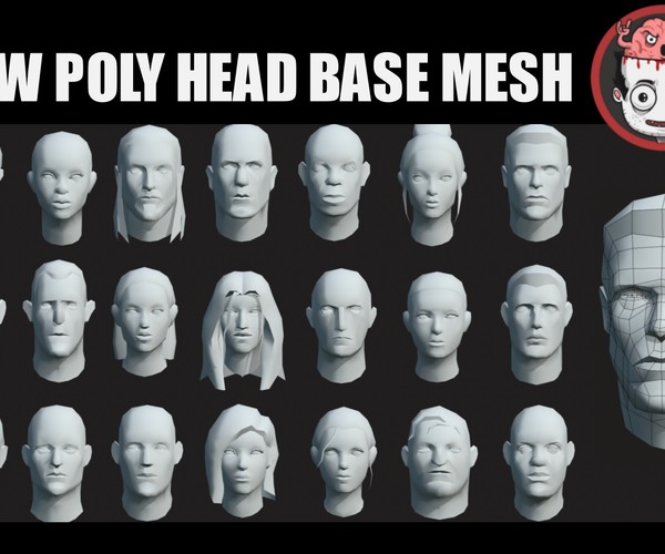 ArtStation - Low poly head base meshes pack | Resources
