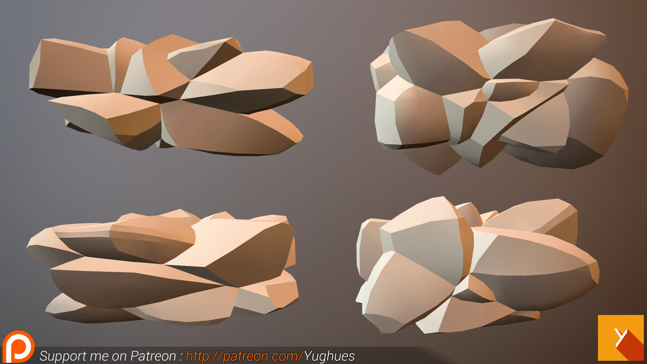 ArtStation - Yughues LowPoly Rocks 02 | Game Assets