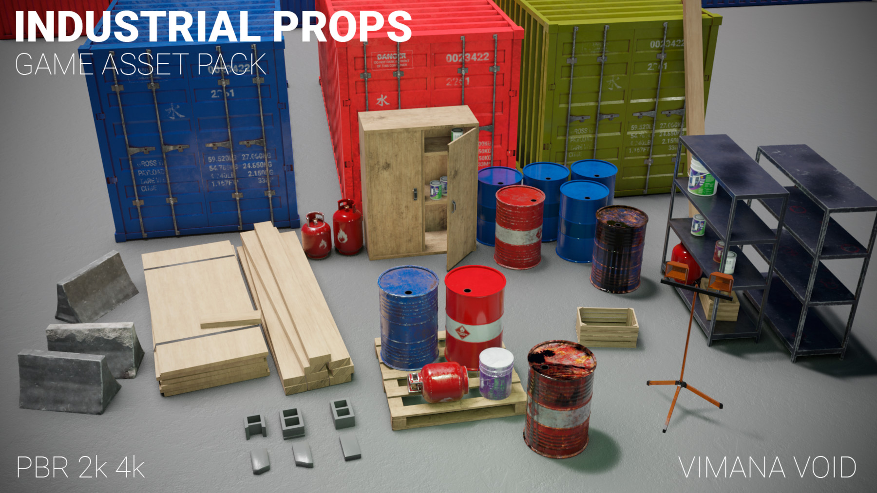 ArtStation - Industrial props - Game asset pack - PBR - 2k/4k | Resources