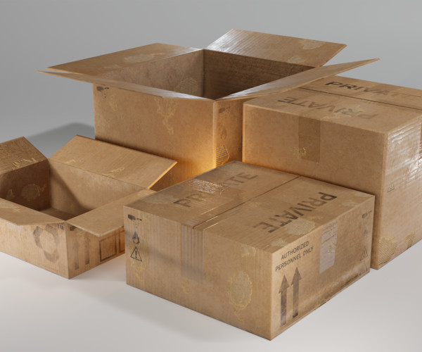 ArtStation - Cardboard Boxes 3d model | Game Assets