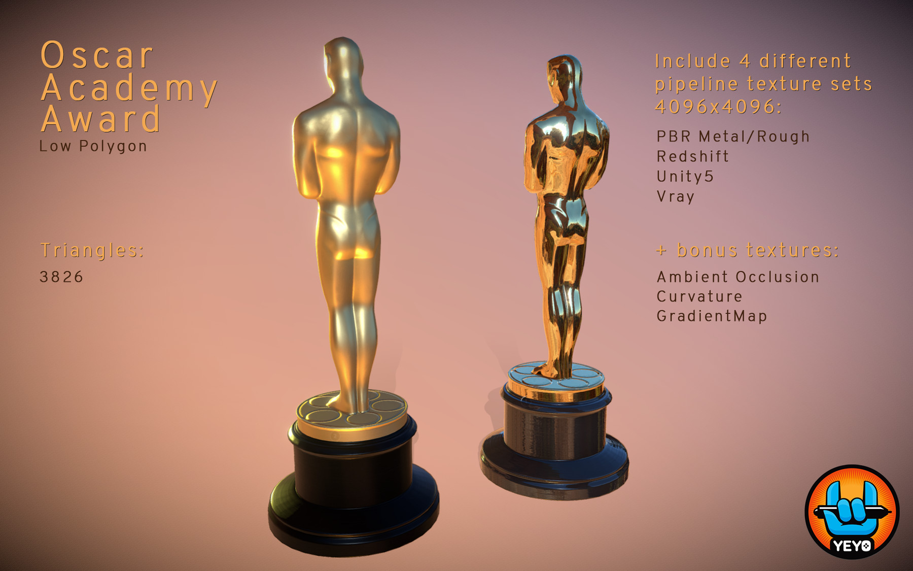 ArtStation - Oscar Academy Award - Low Polygon | Game Assets