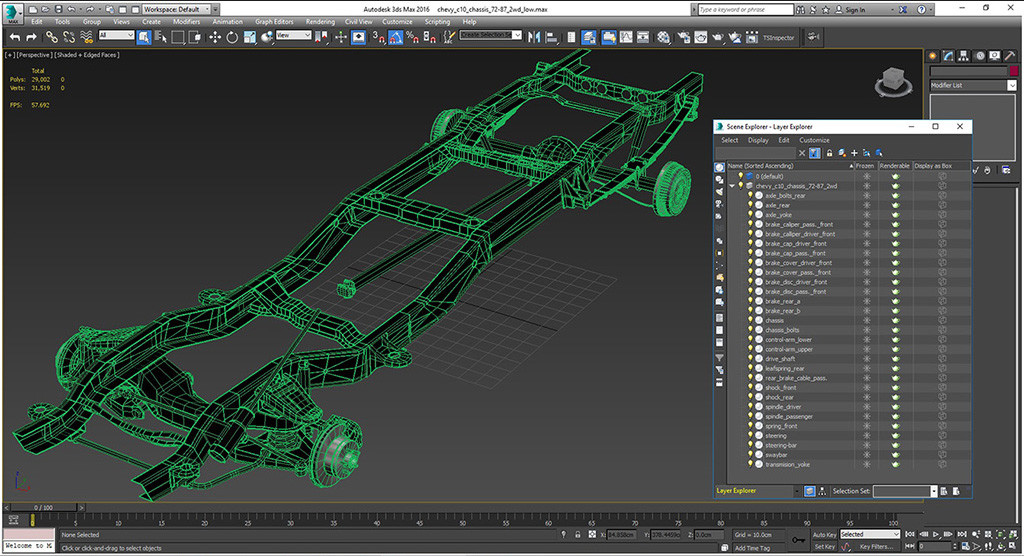 ArtStation - VINTAGE 2WD PICKUP TRUCK CHASSIS | Game Assets