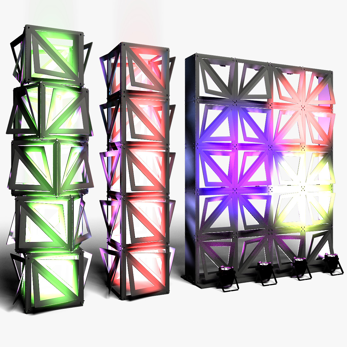 ArtStation - Stage Decor Collection 03 - Modular Wall Column 9 PCS ...