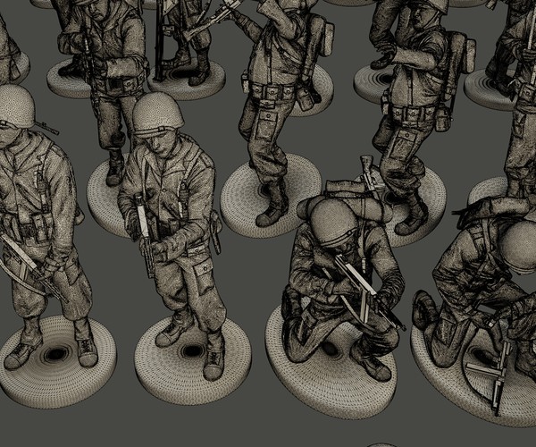 ArtStation - American soldiers ww2 Bundle Pack | Resources