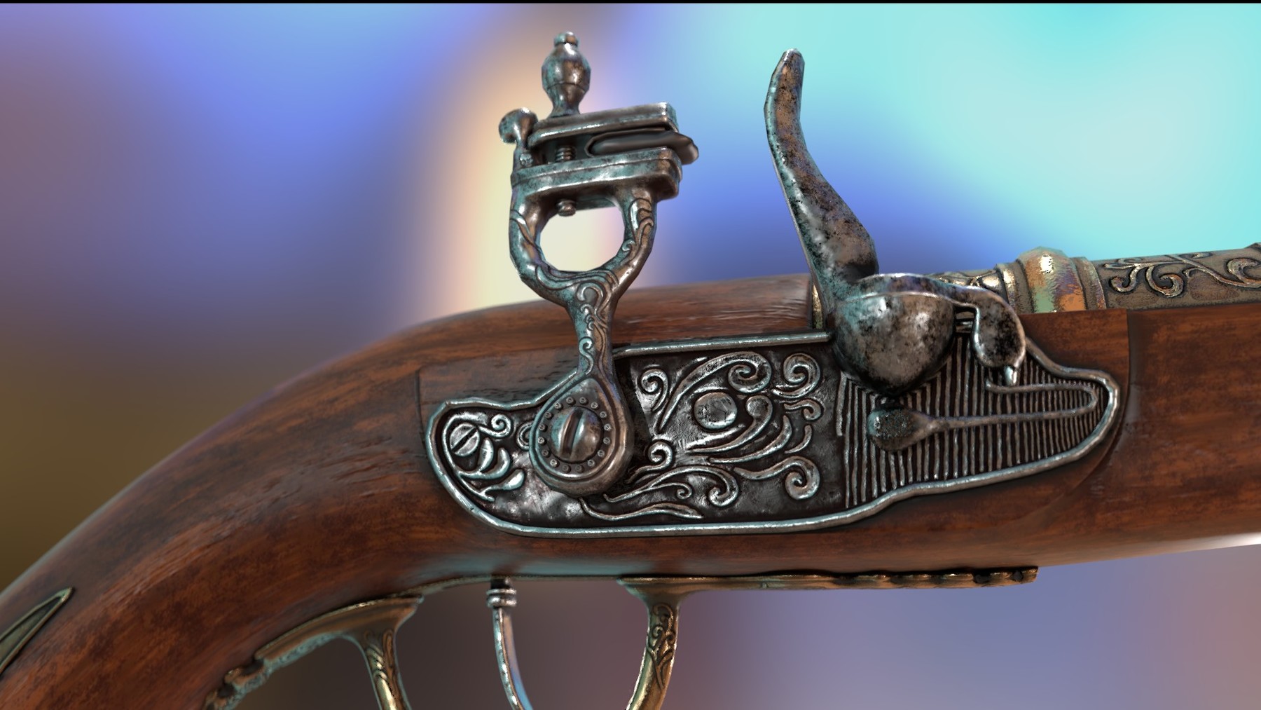 ArtStation - Pirate's Flint Lock Gun ( Individual parts,Textures Sets ...