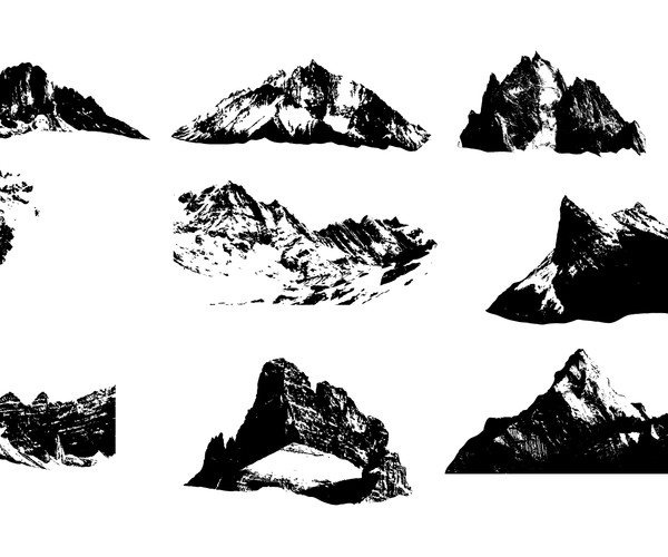 ArtStation - 20x HIgh Quality Mountains Custom Shapes for Photoshop ...