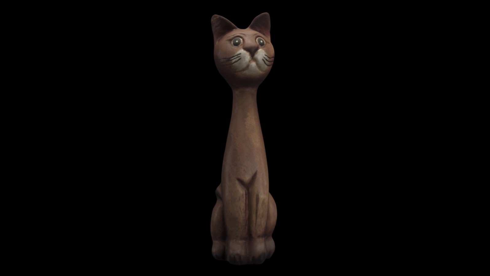 ArtStation - Wooden Long Neck Cat photoscanned model | Resources