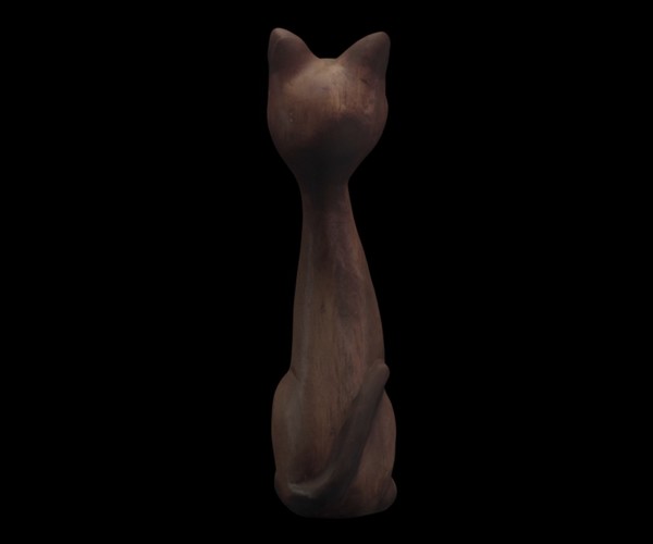 ArtStation - Wooden Long Neck Cat photoscanned model | Resources