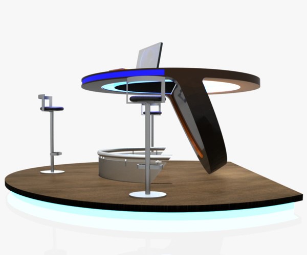 ArtStation - Virtual TV Studio Podium Desk Imac27 Ipad2 | Resources