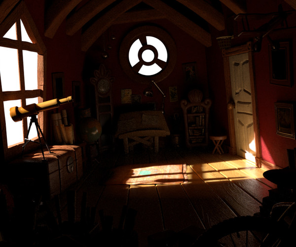 ArtStation - Attic Lighting breakdown | Tutorials