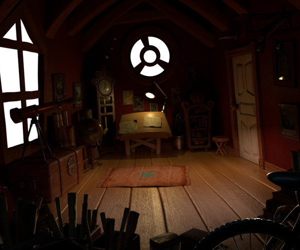 ArtStation - Attic Lighting breakdown | Tutorials