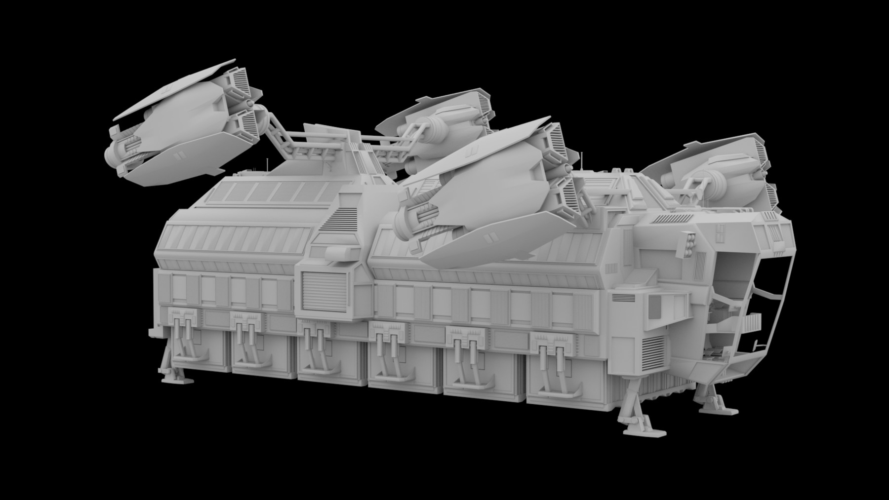 ArtStation - Sci Fi Spaceship - Cargo Ship 3D model | Resources