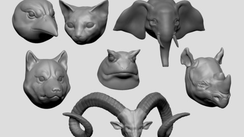 ArtStation - Animals head base | Resources