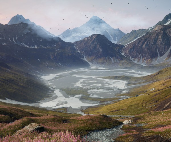 ArtStation - Grass Mountains Valley Environment - Unity 2017 Project ...