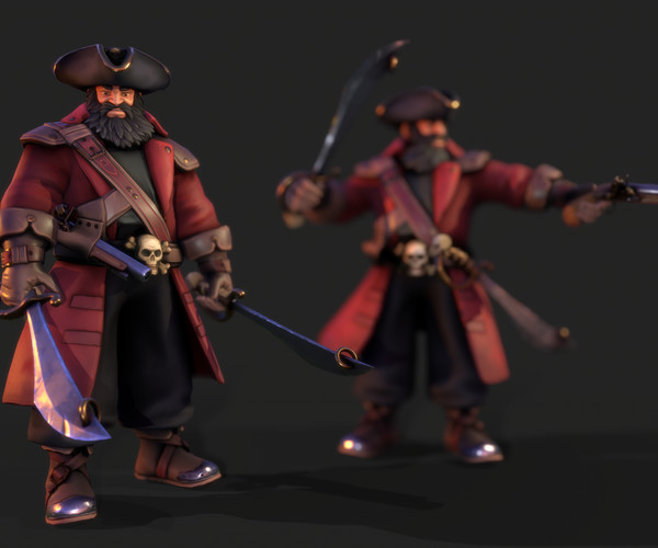 ArtStation - Pirate Captain - Stylised Skinned PBR Character | Game Assets