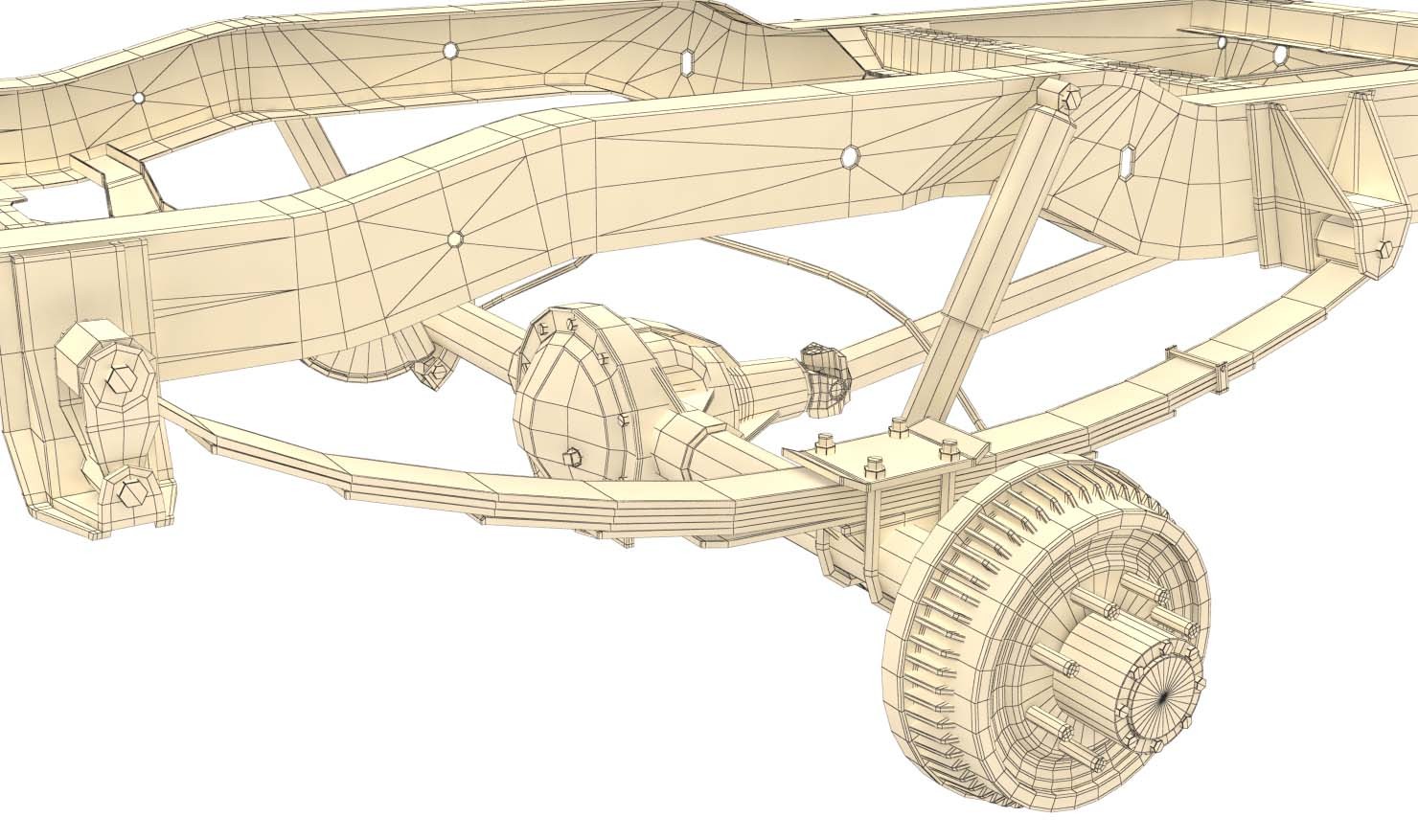 ArtStation - VINTAGE 4WD PICKUP TRUCK CHASSIS | Game Assets