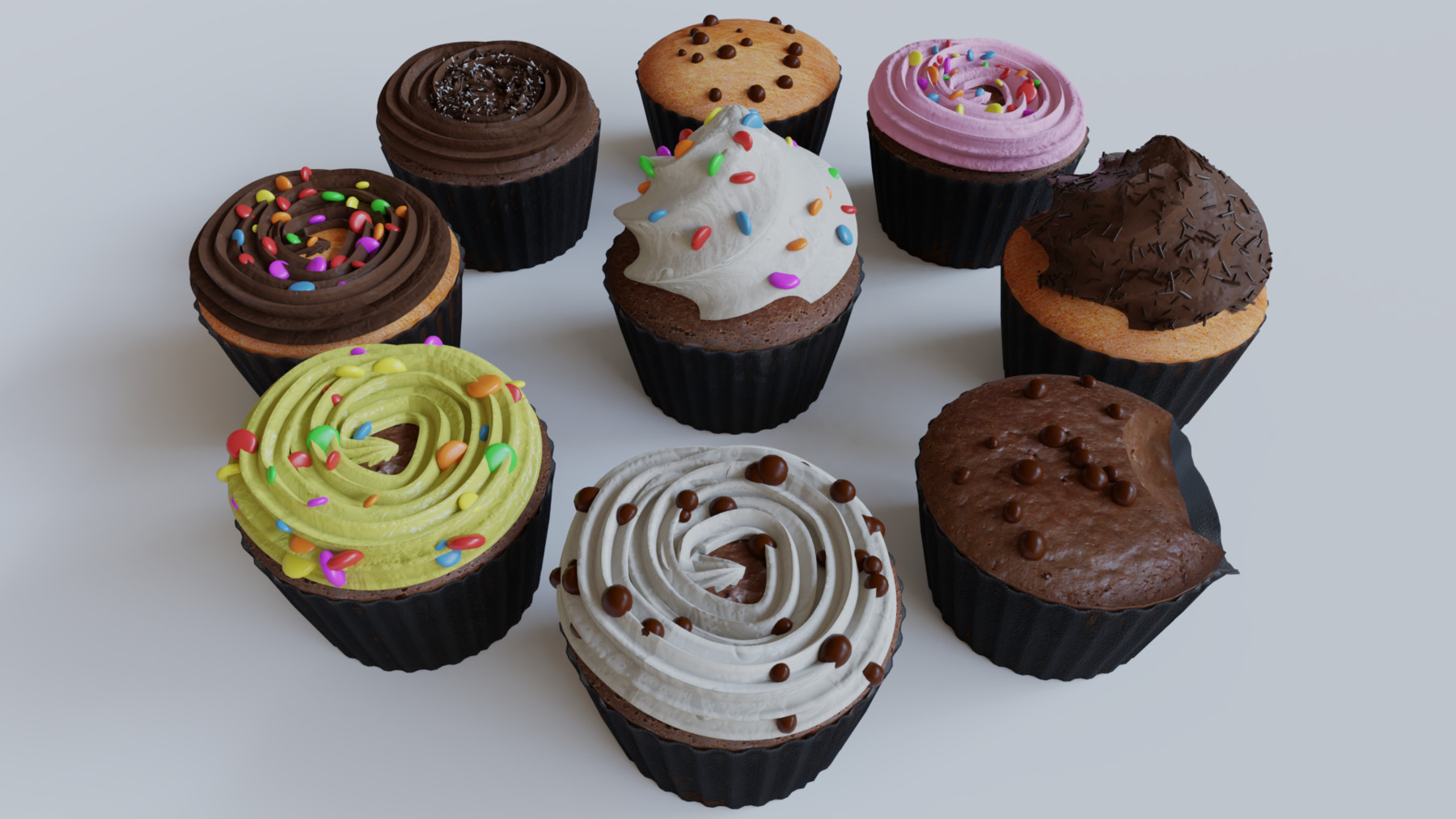 ArtStation - Cupcakes High Poly Pack 3D model | Resources