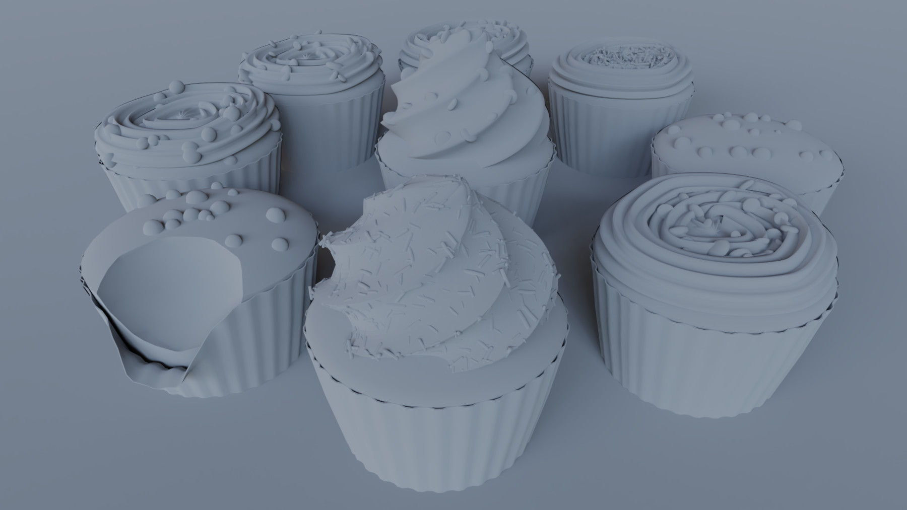 ArtStation - Cupcakes High Poly Pack 3D model | Resources